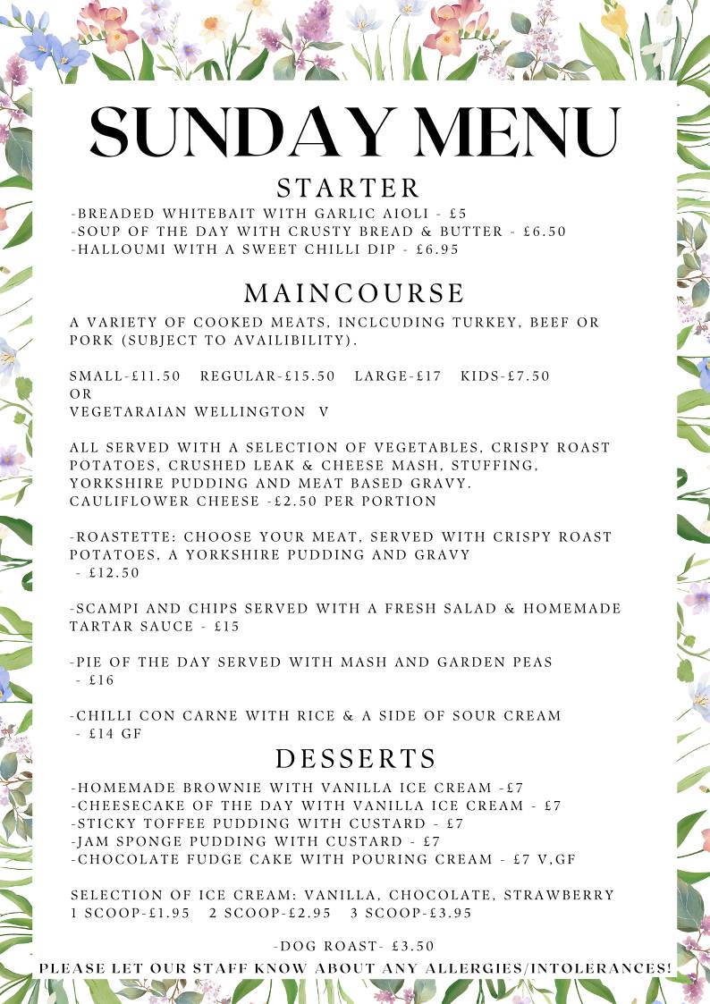 Menu at The Elburton Inn pub & bar, Plymouth