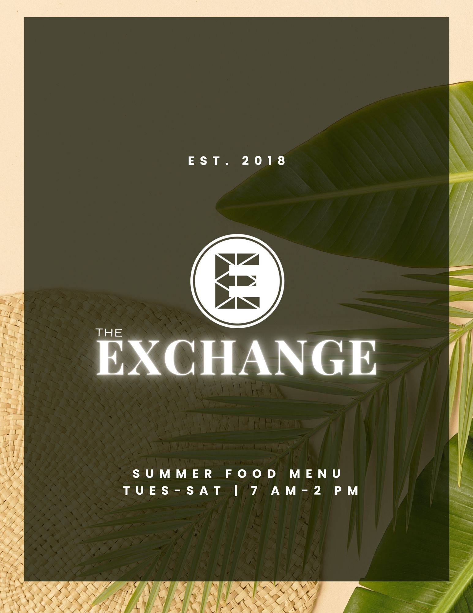 Menu at The Exchange Coffee, Mercantile & Eatery cafe, De Pere