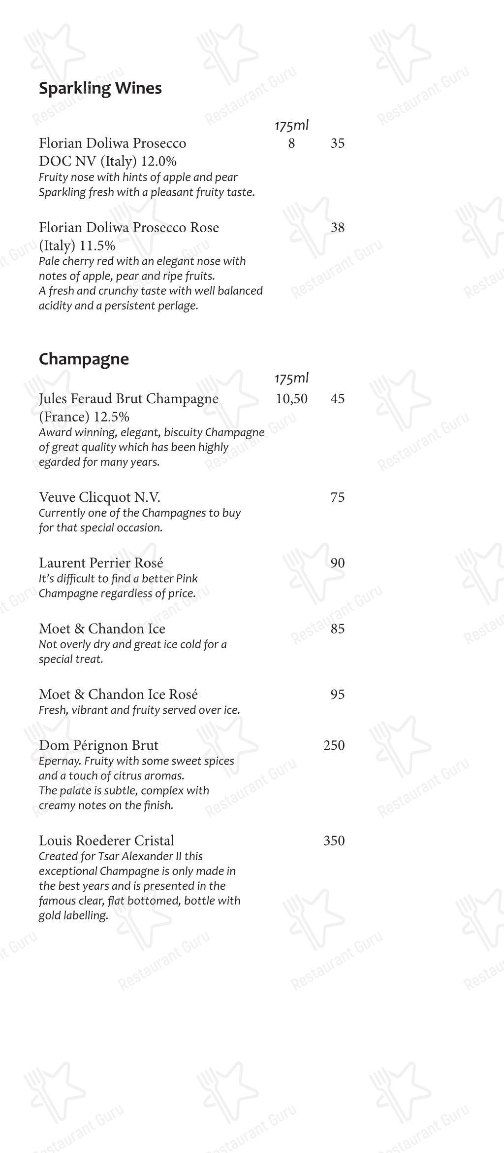 Menu at The Fat Turk restaurant, Brentwood