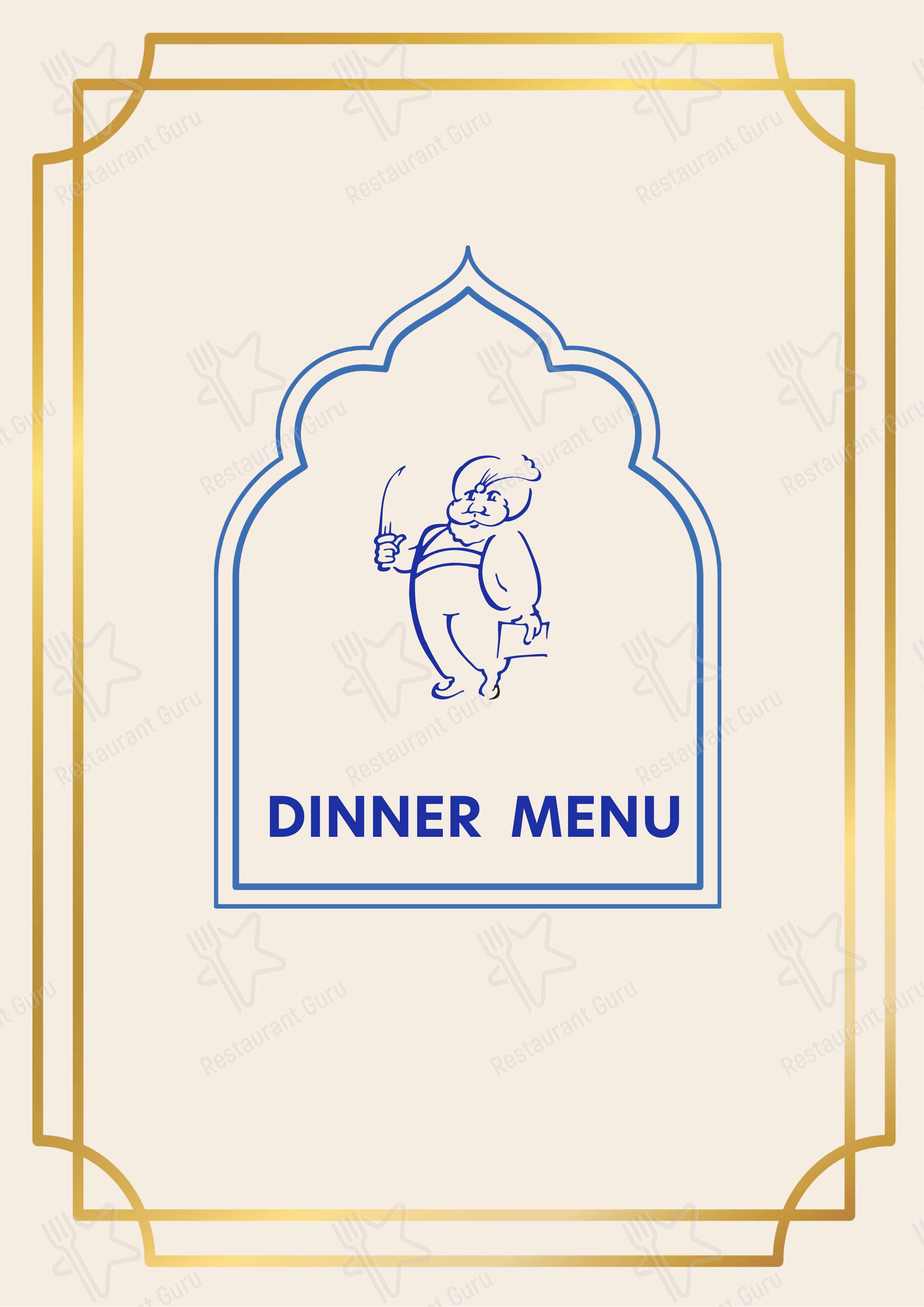 Menu at The Fat Turk restaurant, Brentwood