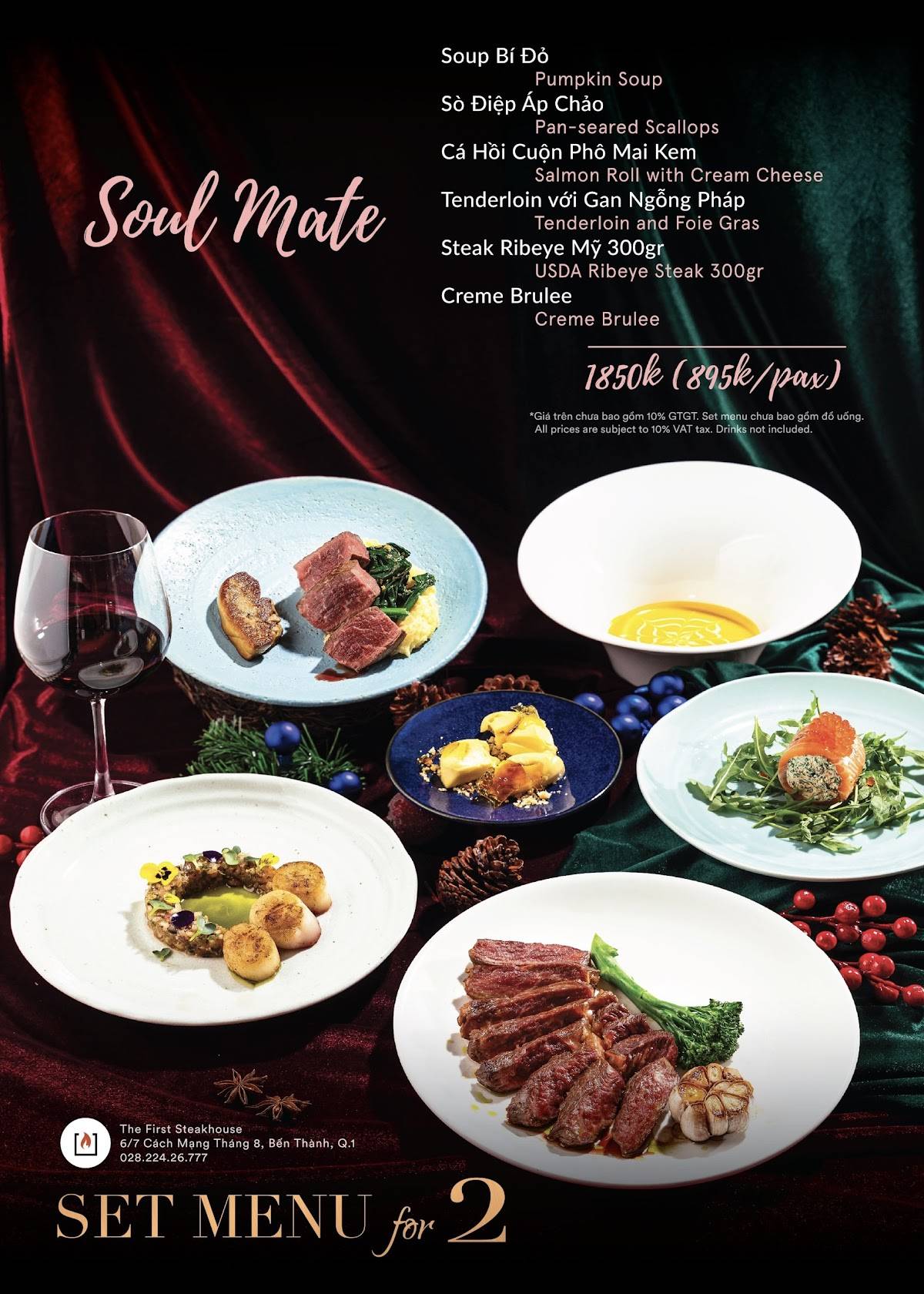Menu at The First Steakhouse, Ho Chi Minh City, 69a Đ. Cao Thắng