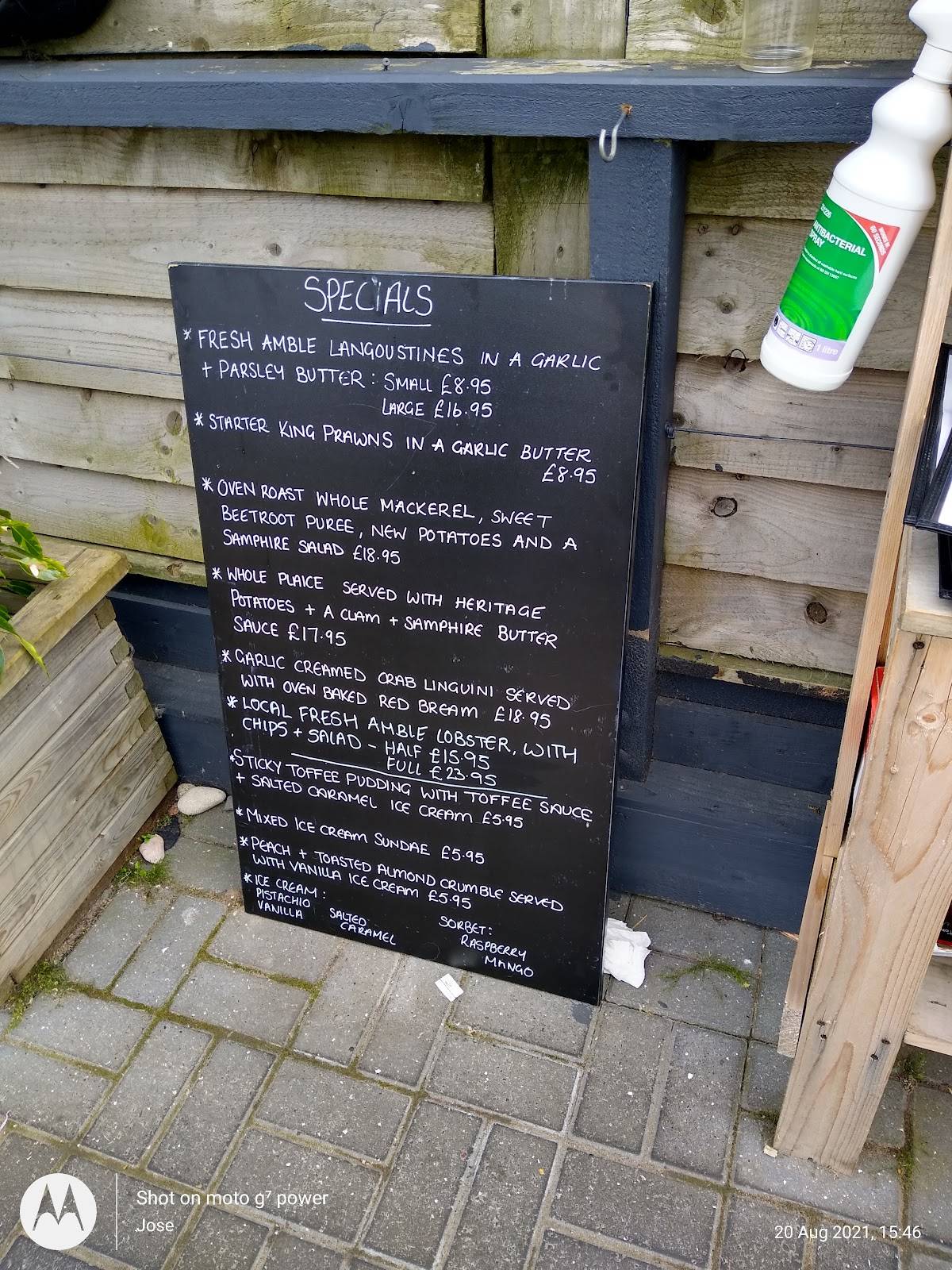 Menu at The Fish Shack restaurant, Warkworth