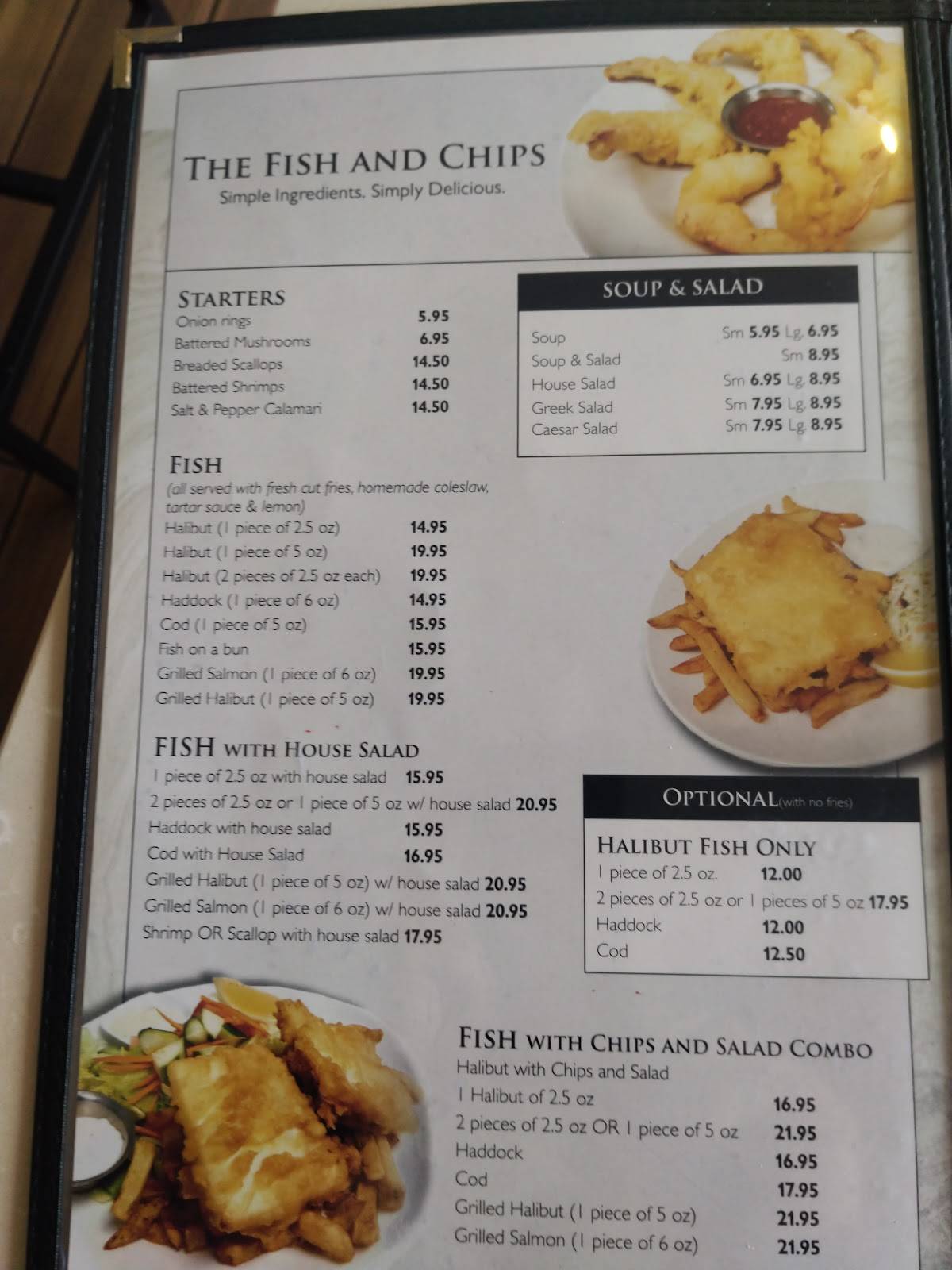 Menu at The Fish & Chips restaurant, Belleville