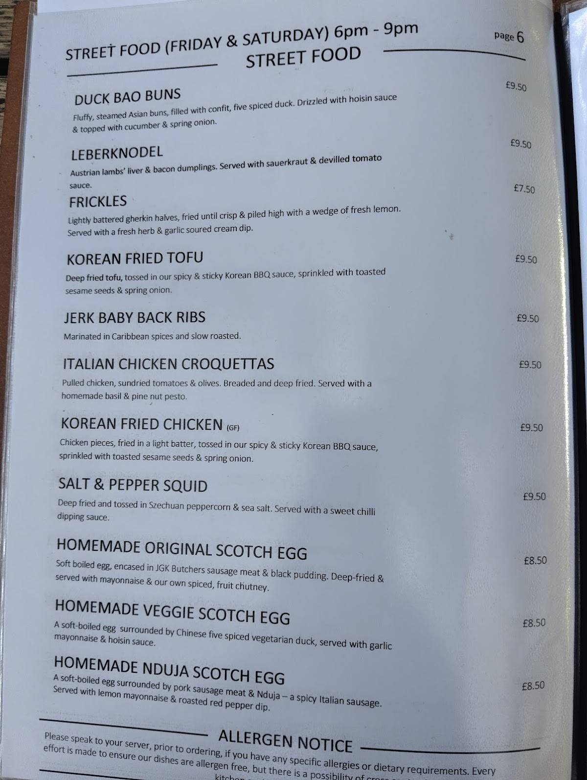 Menu at The Five Bells pub & bar, Swindon