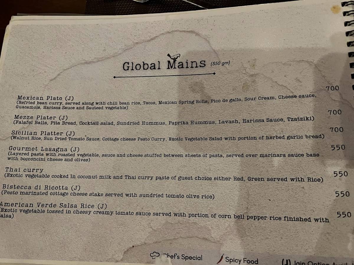 Menu at The Front Yard, Ahmedabad