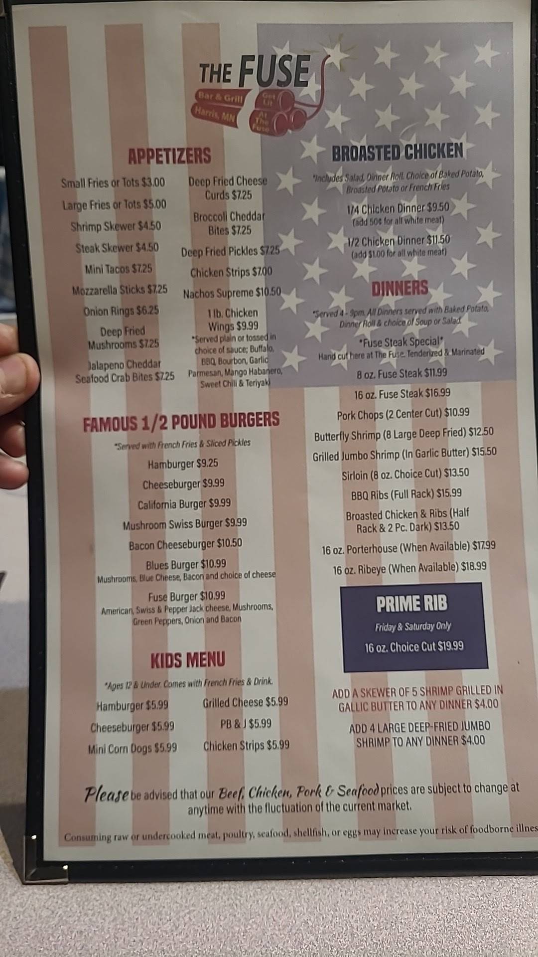 Menu at The Fuse Bar & Grill, Harris