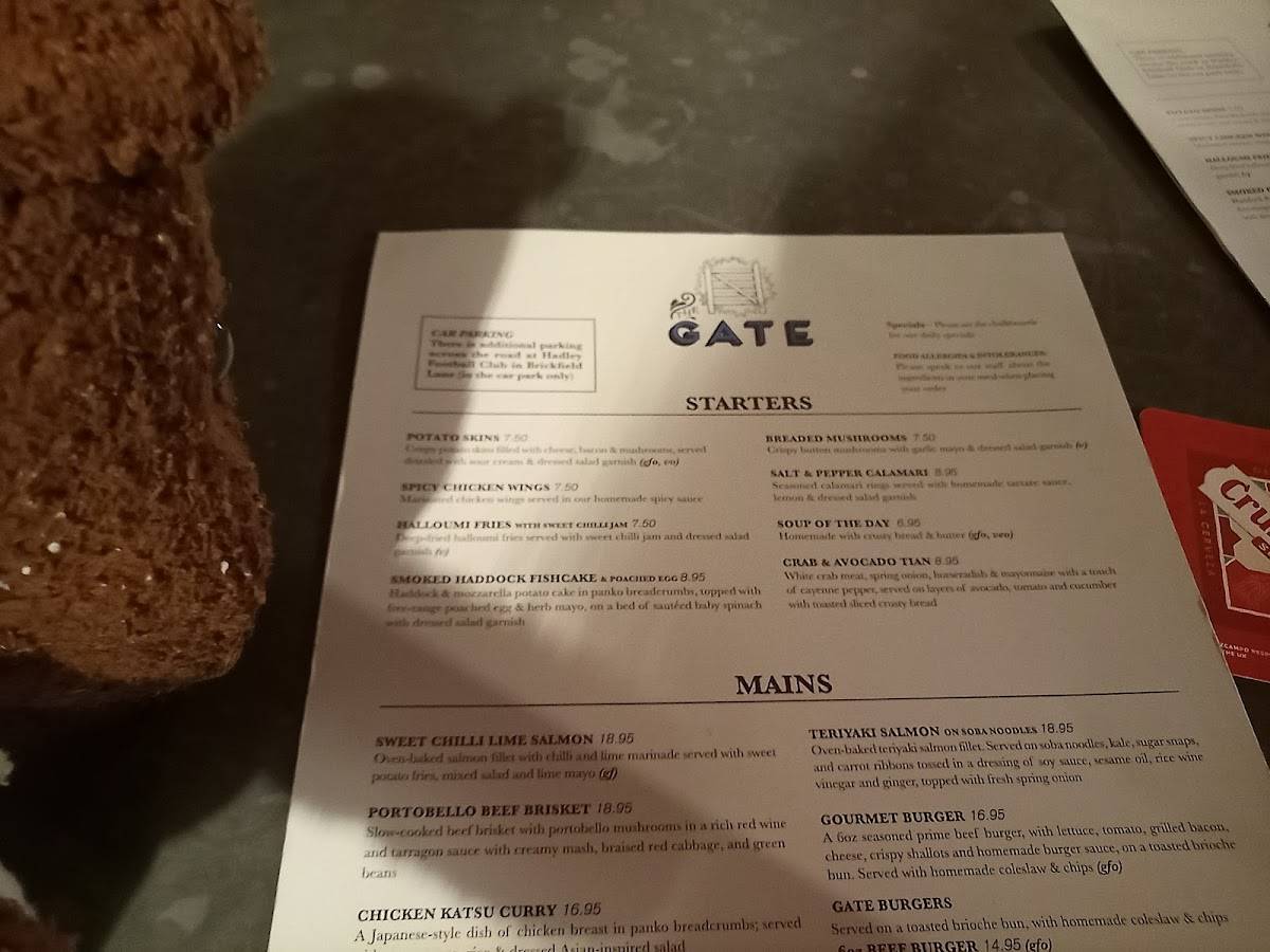 Menu at The Gate pub & bar, Barnet, Barnet Rd