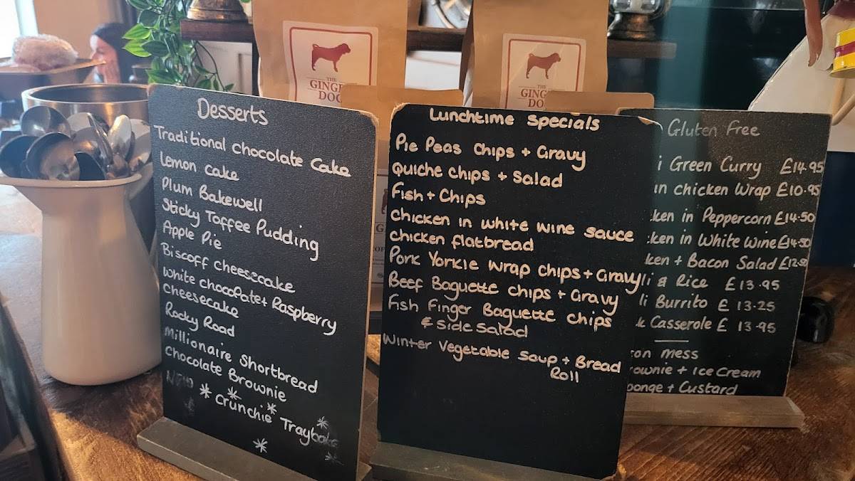 Menu at The Ginger Dog restaurant, Durham