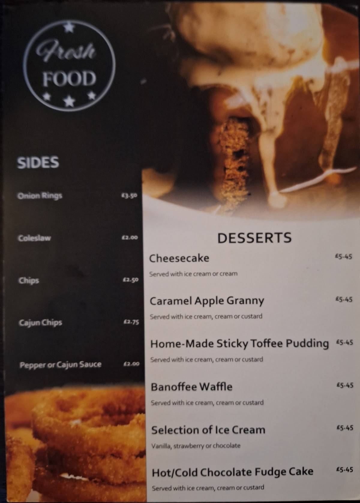 Menu at The Goldenhill Bar and Function Suite, Clydebank