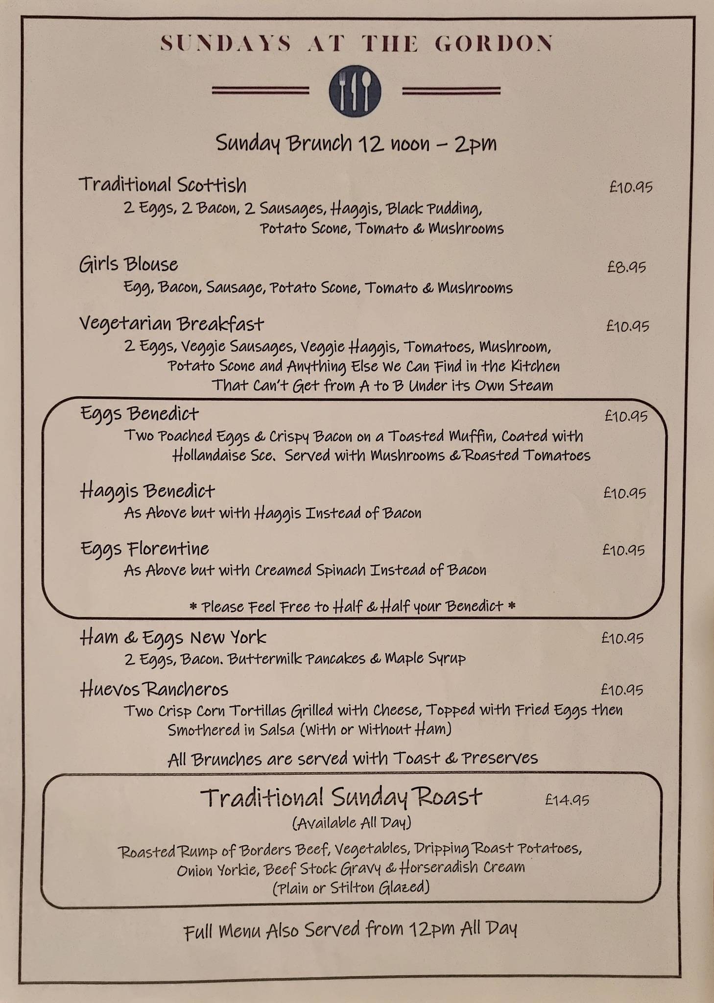 Menu at The Gordon Arms Hotel, West Linton pub & bar, West Linton