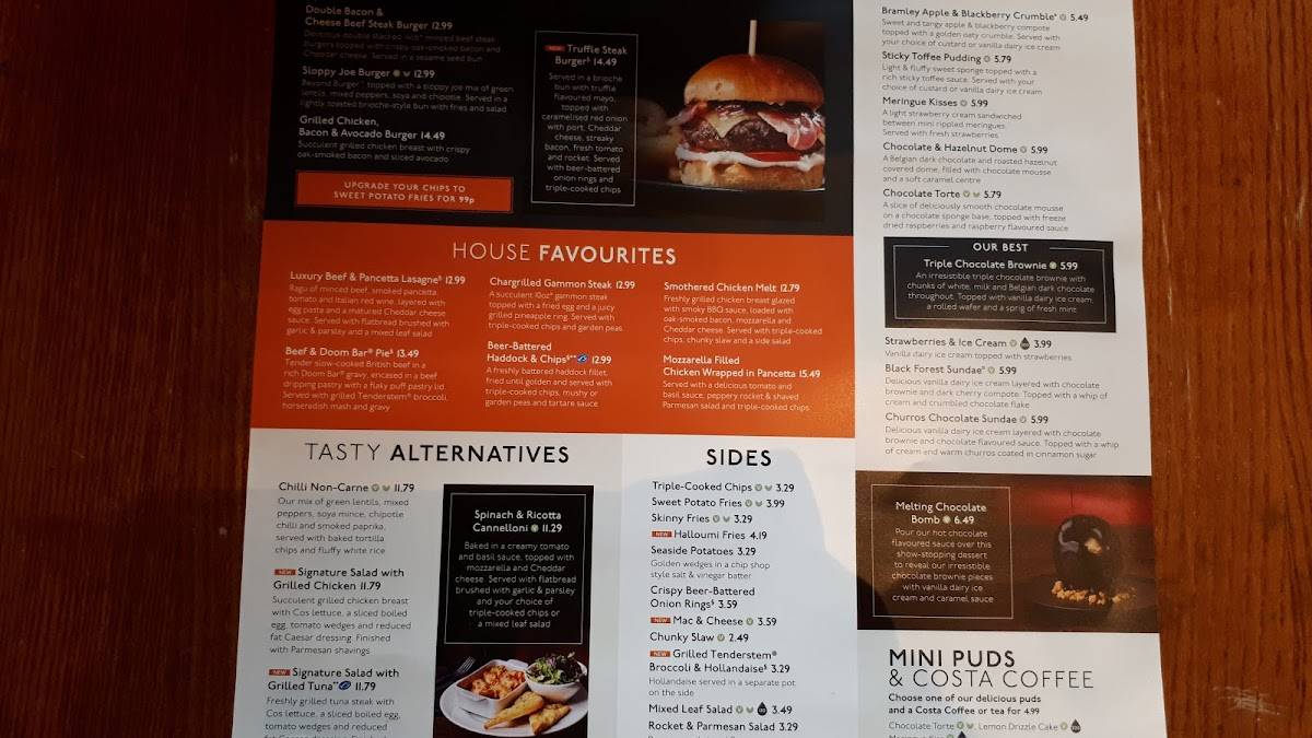 Menu at The Grapes Beefeater pub & bar, Hayes, 362 Uxbridge Rd