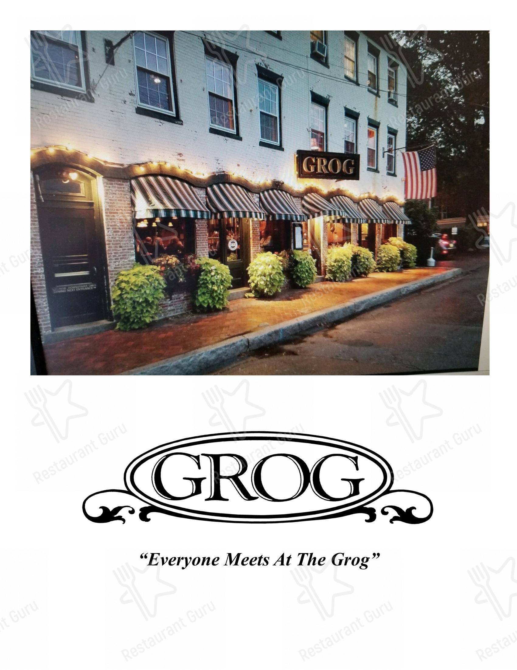 Menu at The Grog Restaurant, Newburyport