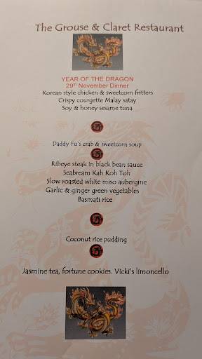 Menu at The Grouse & Claret restaurant, Kinross