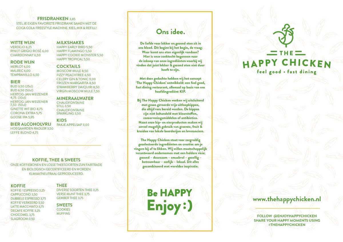 Menu at The Happy Chicken, The Hague