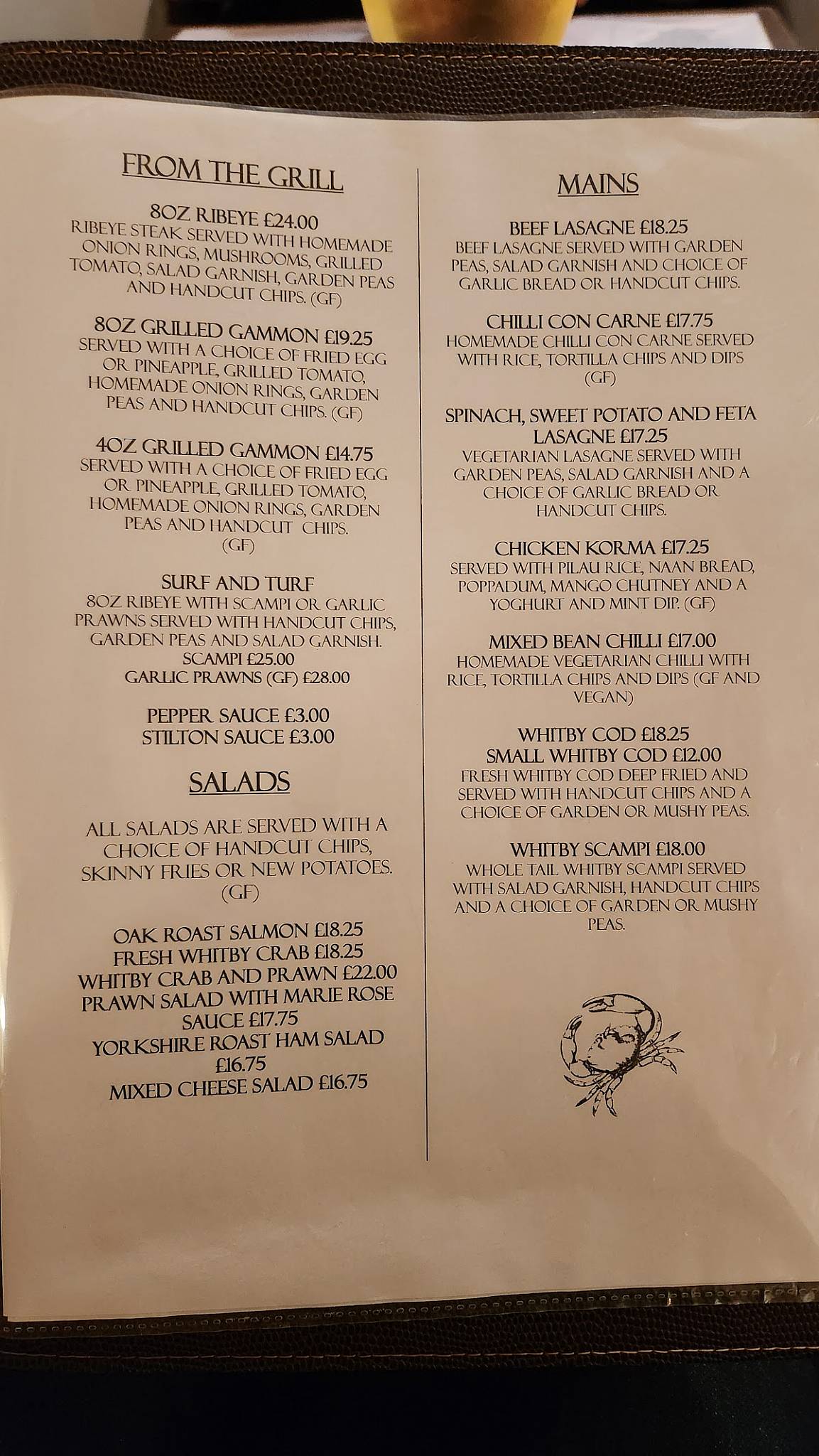 Menu at The Hart Inn pub & bar, Sandsend, East Row