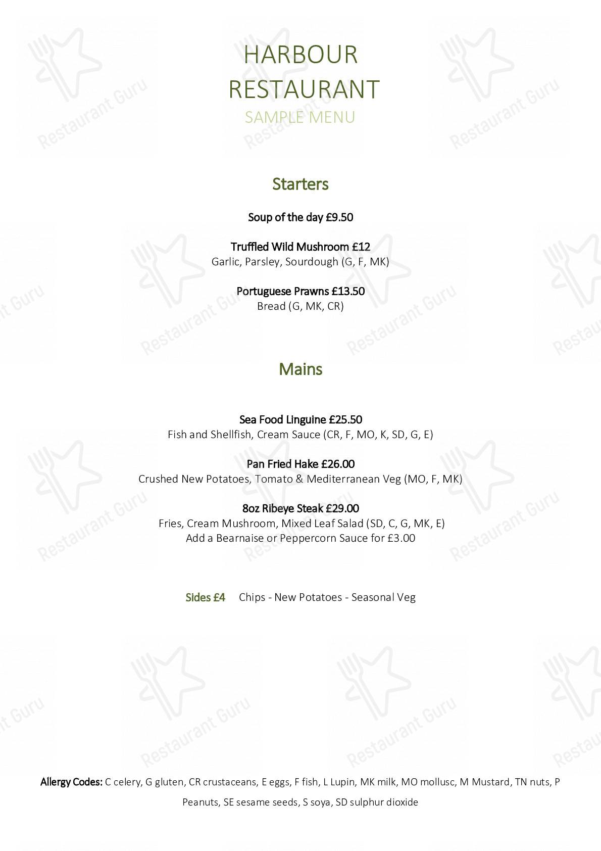 Menu at The Hart Inn pub & bar, Sandsend, East Row