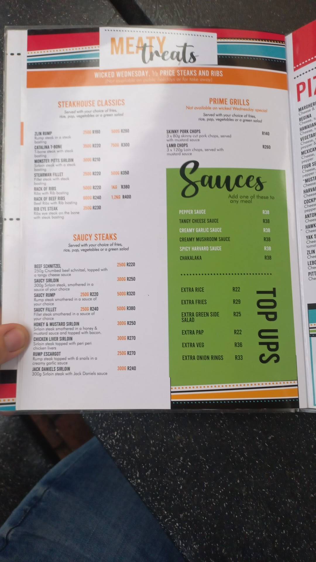 Menu at The Harvard Cafe Rand Airport, Germiston, Main Terminal Building