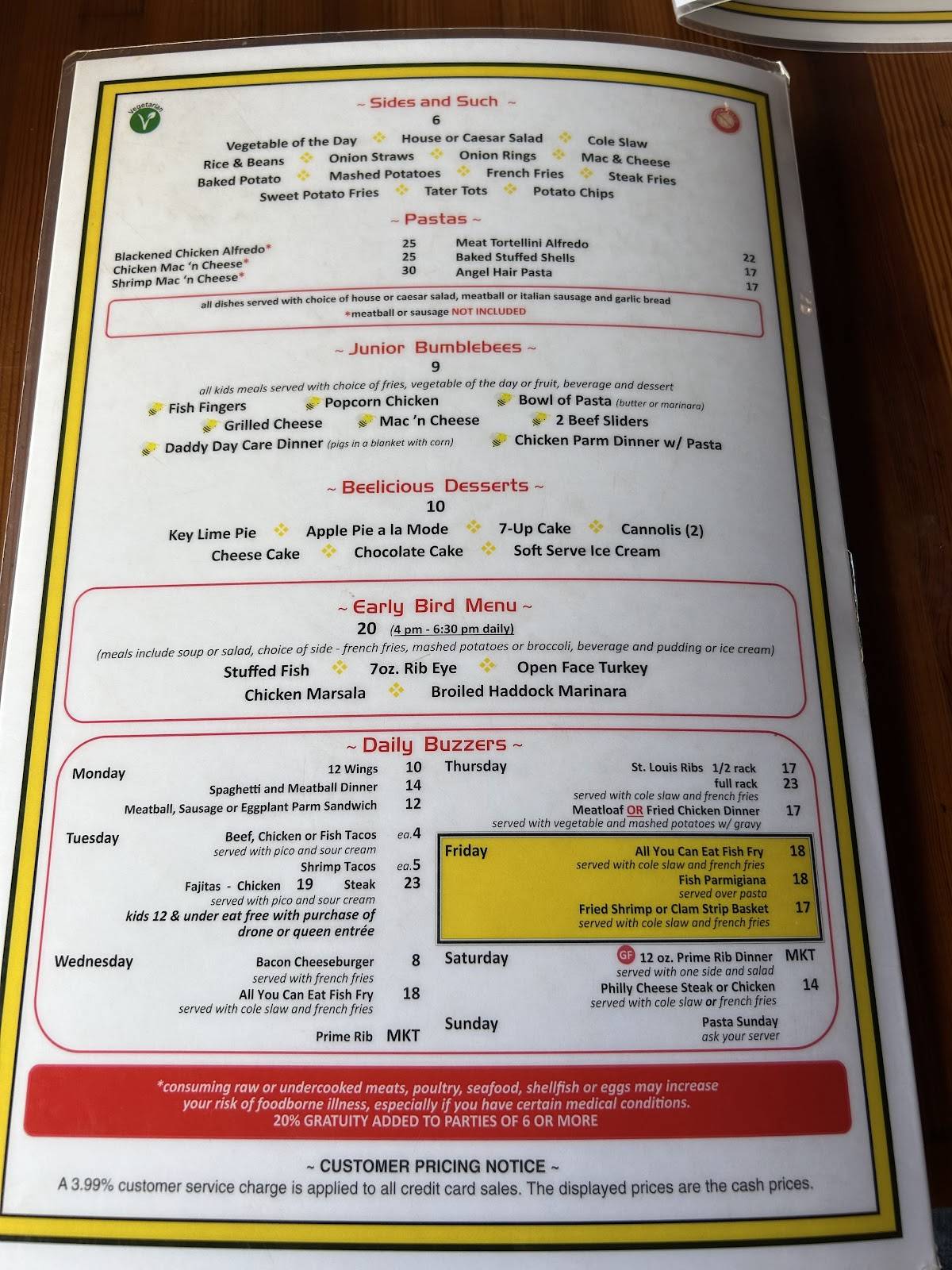 Menu at The Hive Waterfront Restaurant & Tiki, Lantana