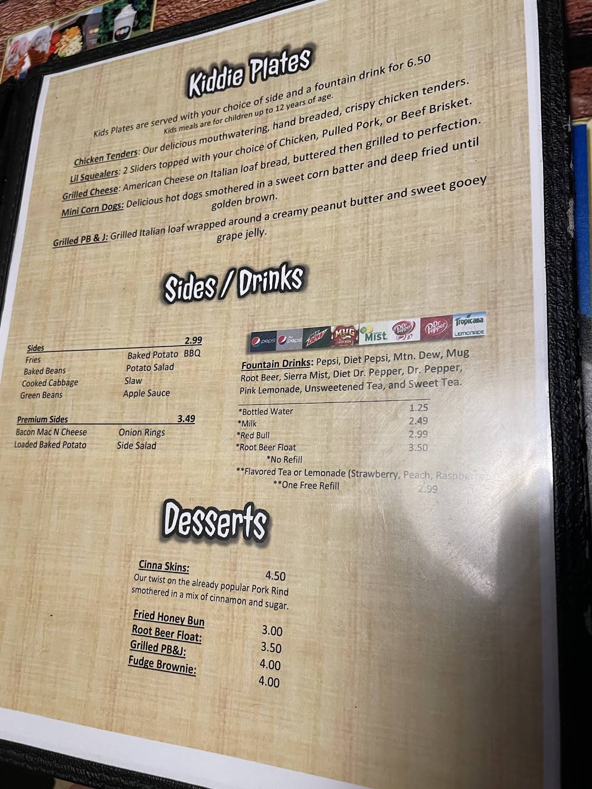 Menu at The Hog’s Trough BBQ, Grayson, KY-7