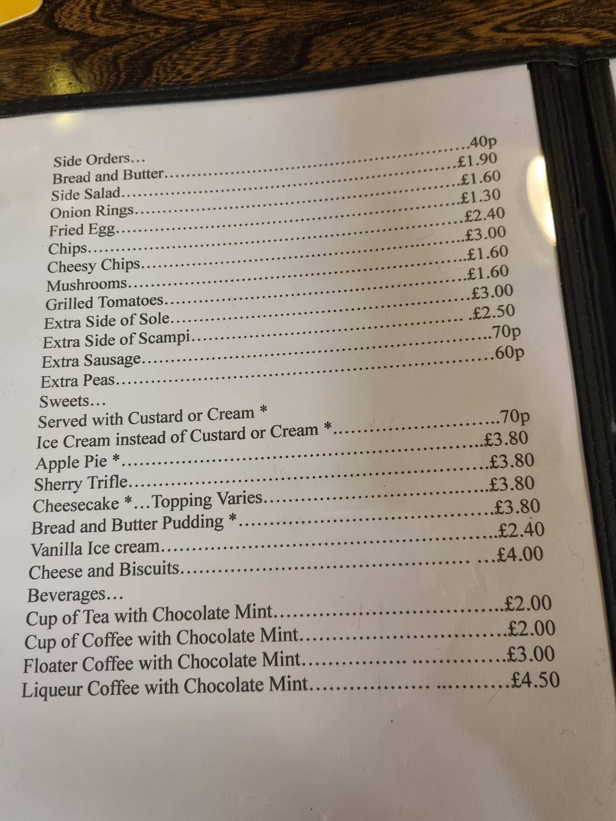 Menu at The Holly Bush Inn - Belbroughton pub & bar, Stourbridge