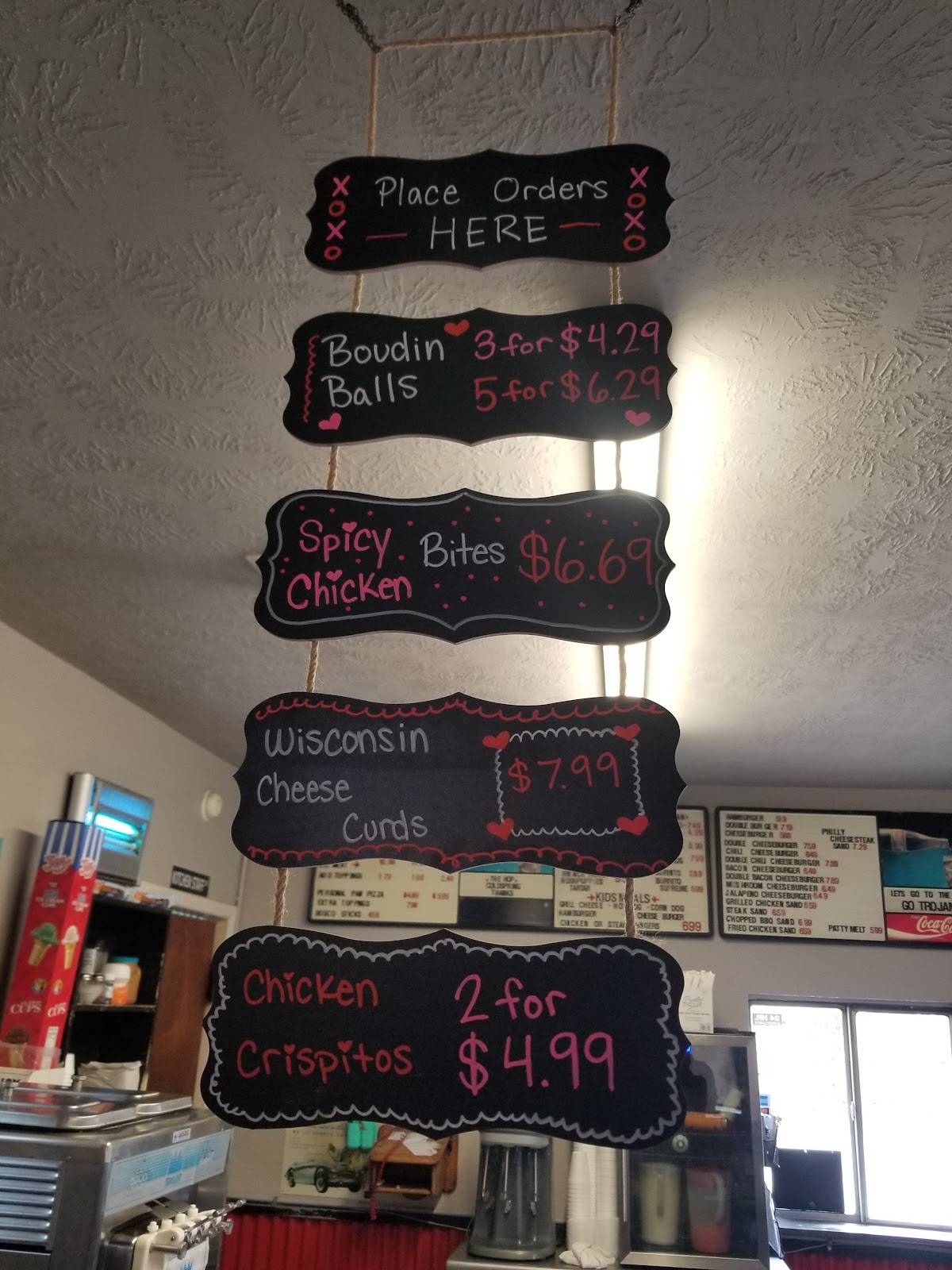 Menu at The Hop cafe, Coldspring, TX-150