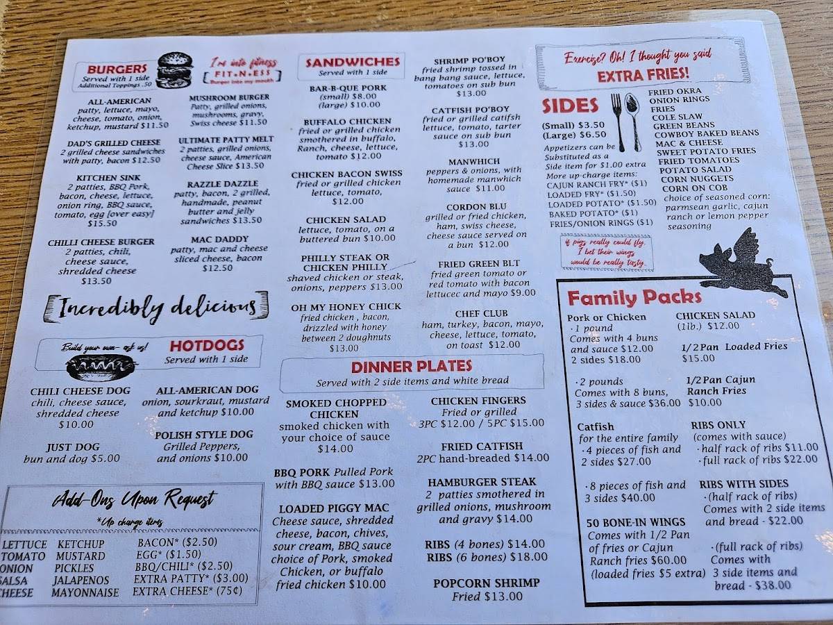 Menu at The Joint Burgers and BBQ,LLC, Springville