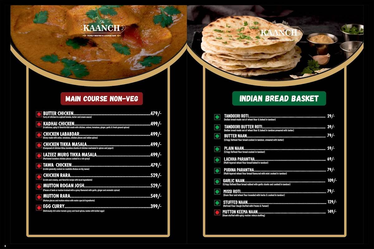 Menu at The Kaanch - Family Restro & Lounge Bar, New Delhi