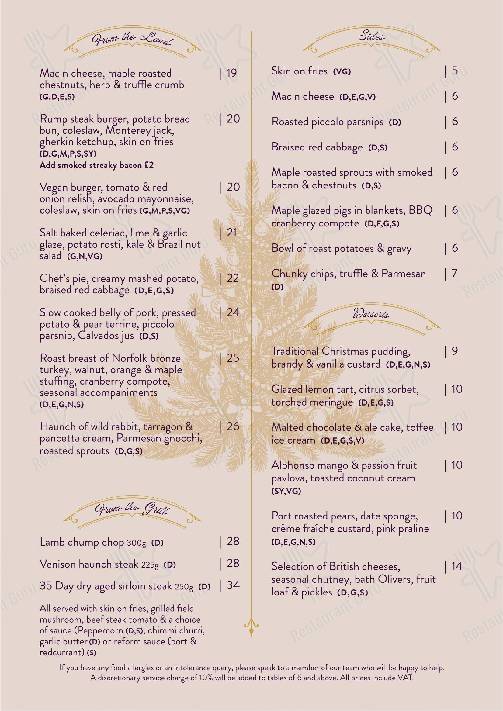 Menu at The Kings Arms pub & bar, Elham