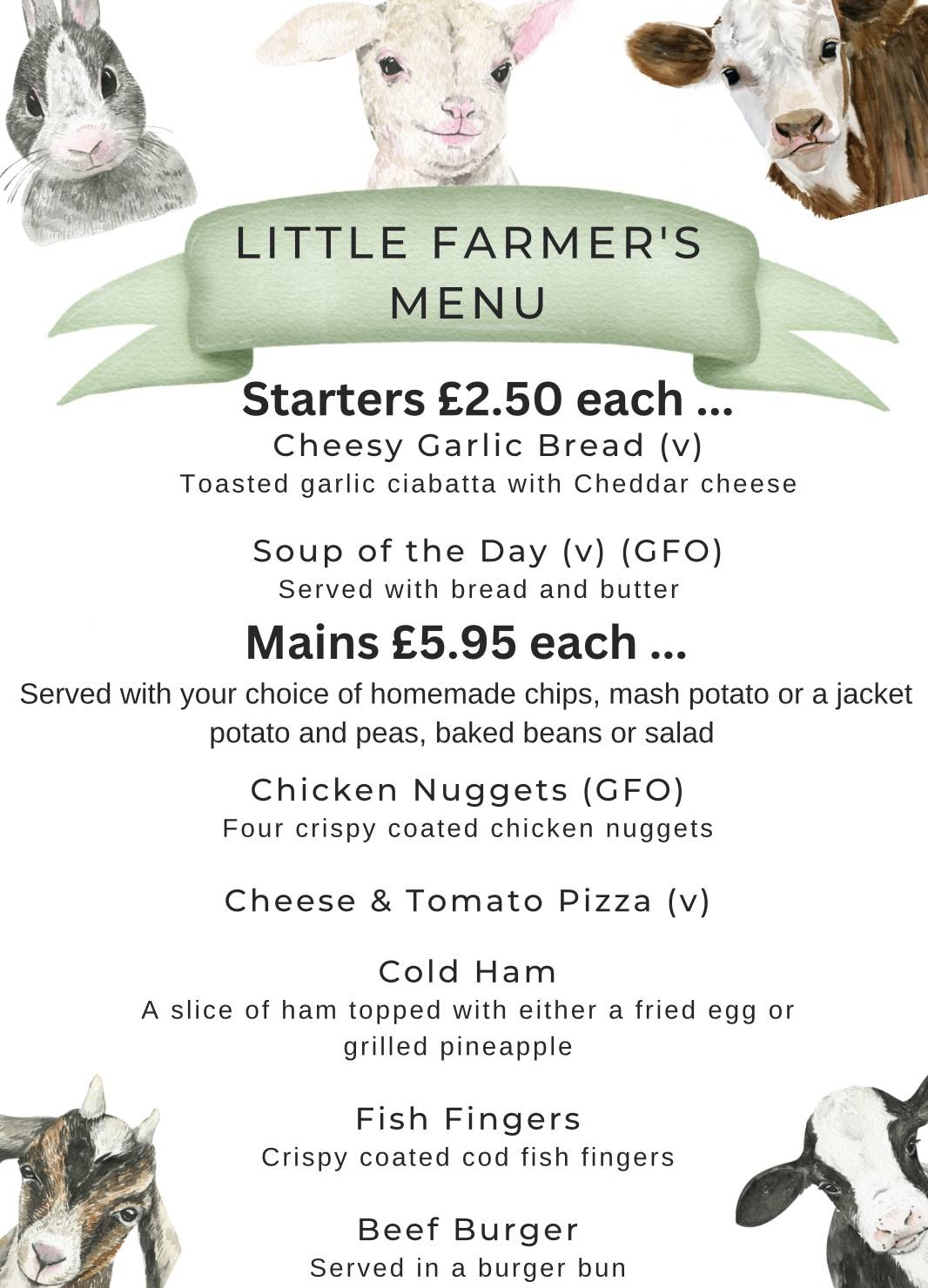 Menu at The Larch Farm pub & bar, Ravenshead