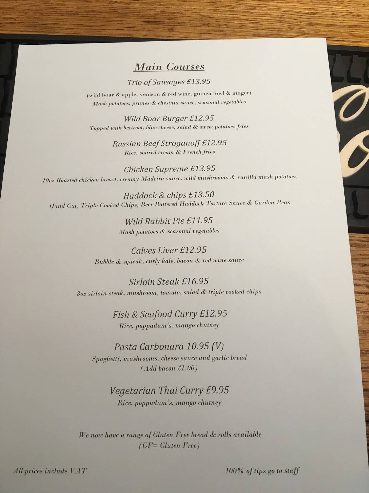 Menu at The Layer Fox restaurant, Colchester, 2 Malting Green Rd