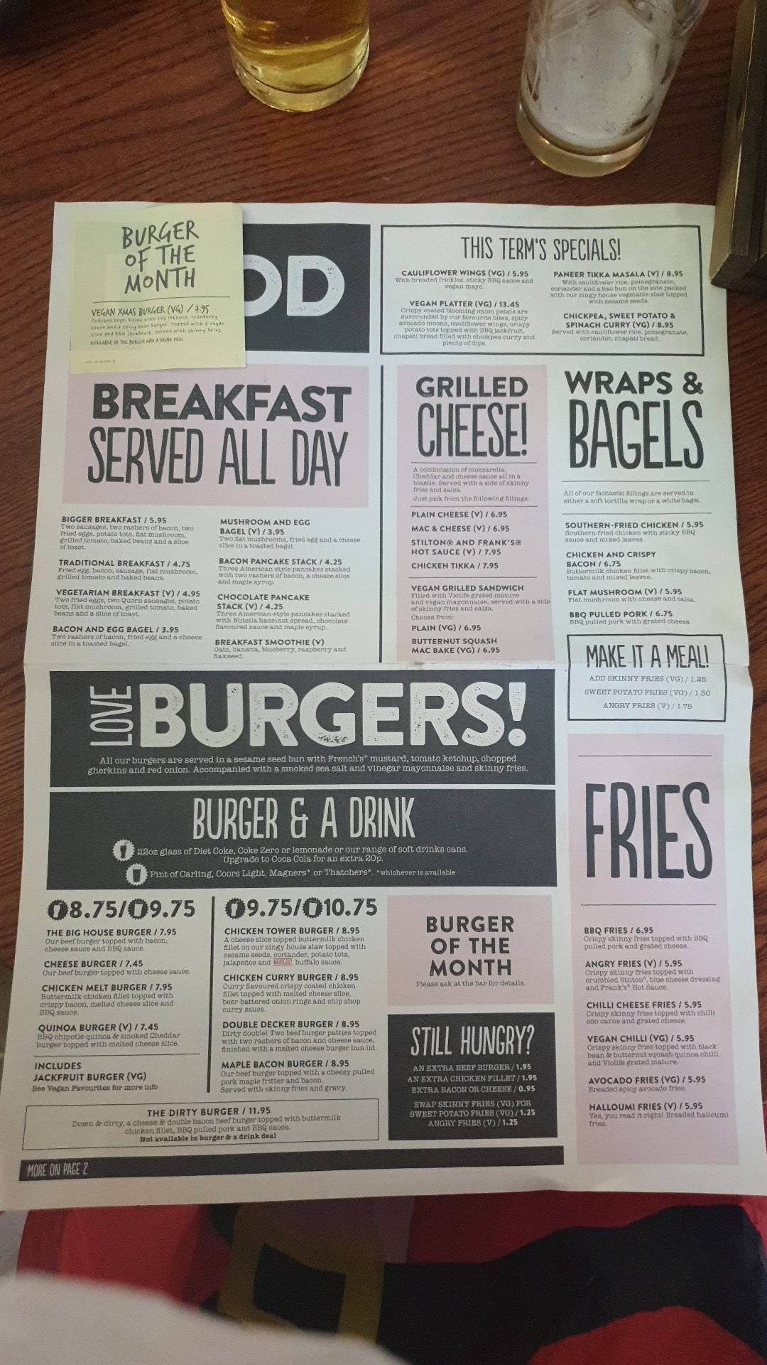 Menu at The Mailbox pub & bar, Lincoln