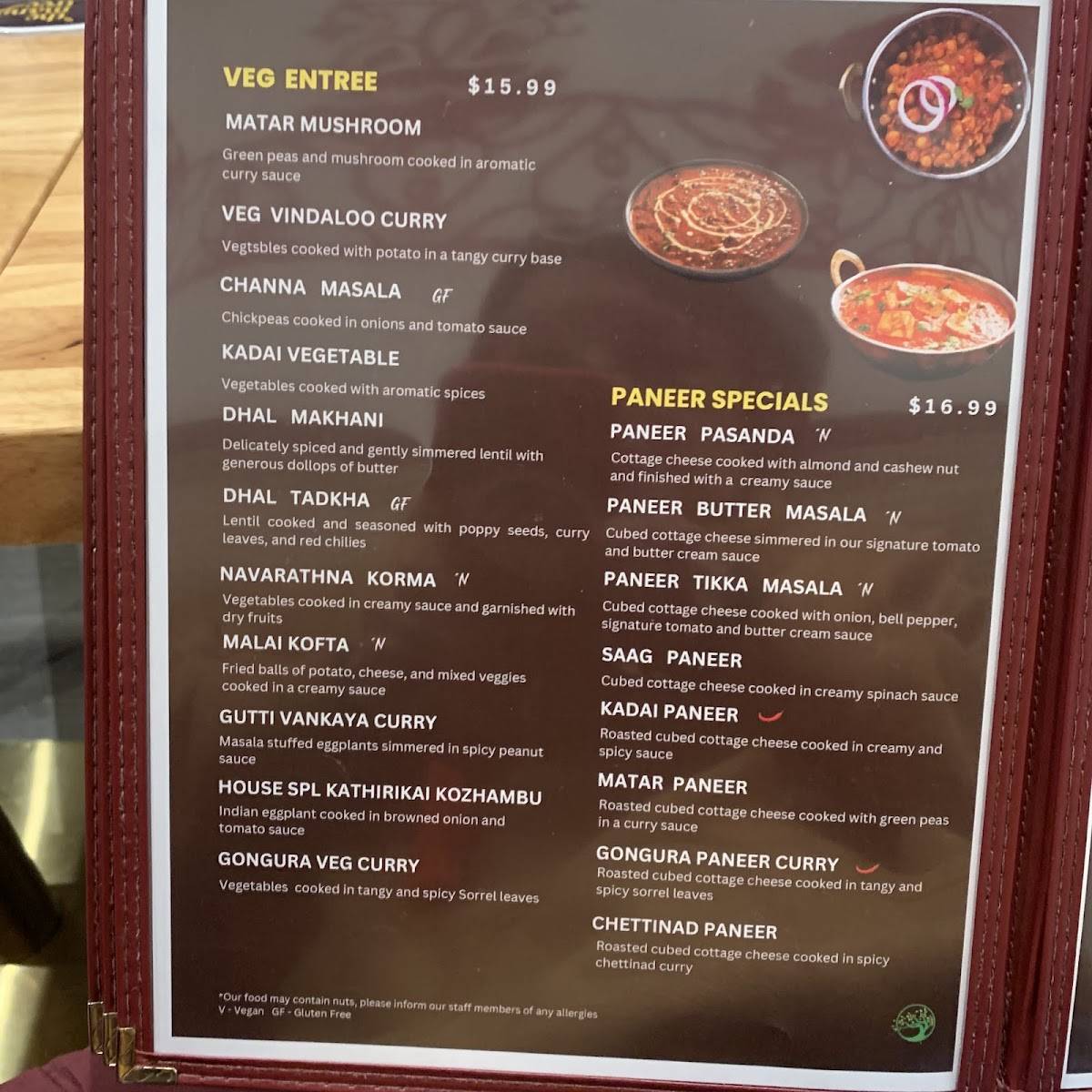 Menu at The Mango Tree Indian Cuisine restaurant, Montgomery