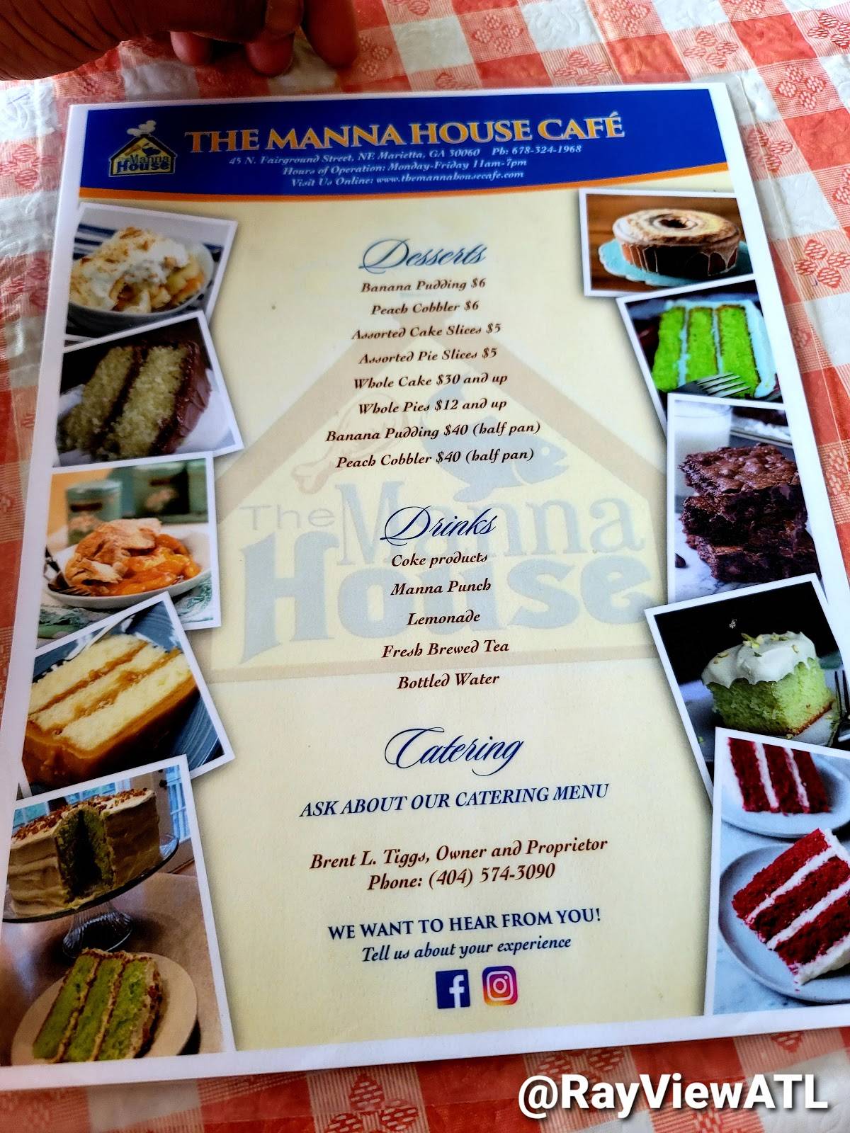 Menu at The Manna House Cafe, Marietta, 234 Windy Hill Rd