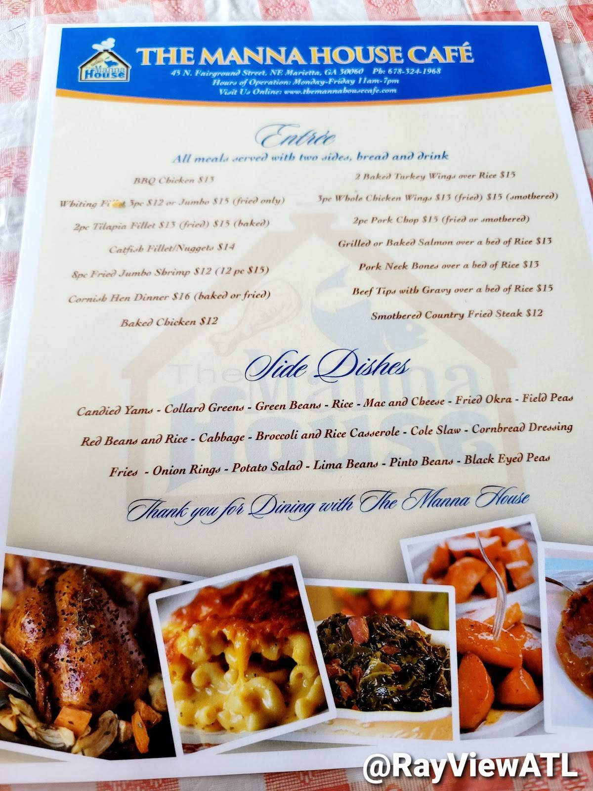 Menu at The Manna House Cafe, Marietta, 234 Windy Hill Rd