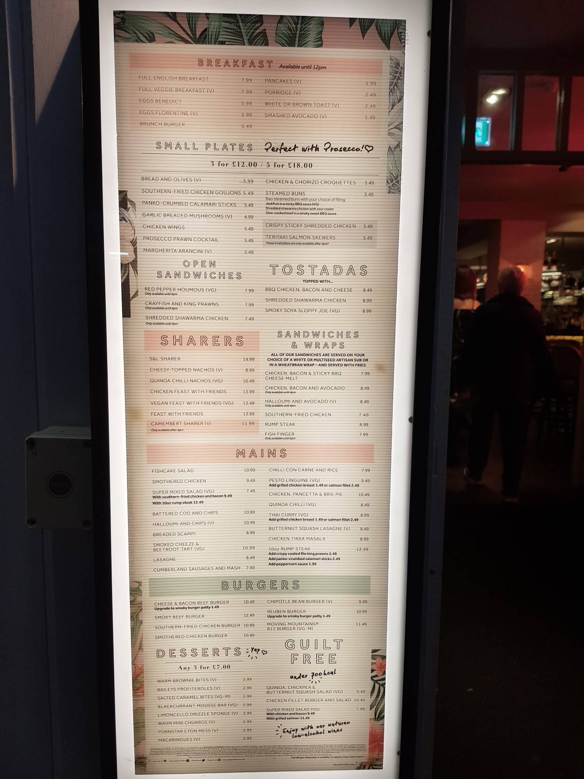 Menu at The Manor House pub & bar, Beckenham