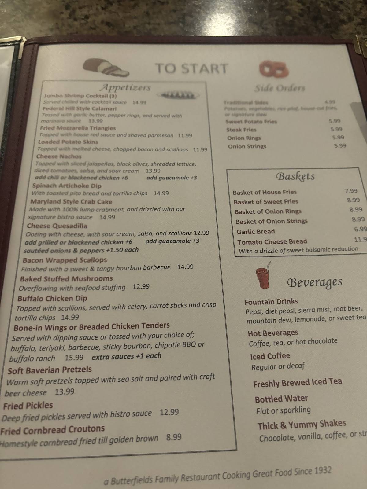 Menu at The Meadow Brook Restaurant & Functions, Hanson