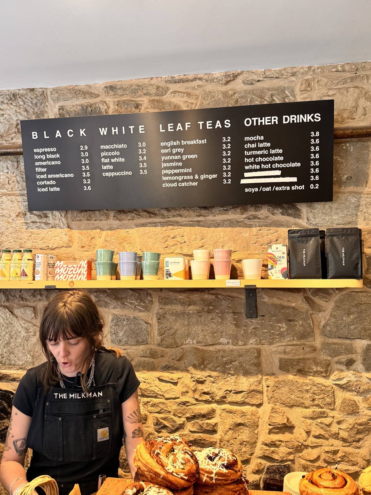 Menu at The Milkman cafe, Edinburgh, 7 Cockburn St