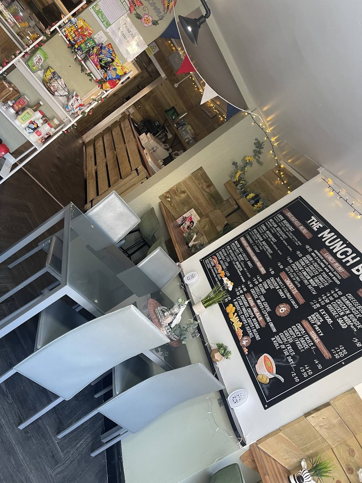 Menu at The Munchbox cafe, Nuneaton