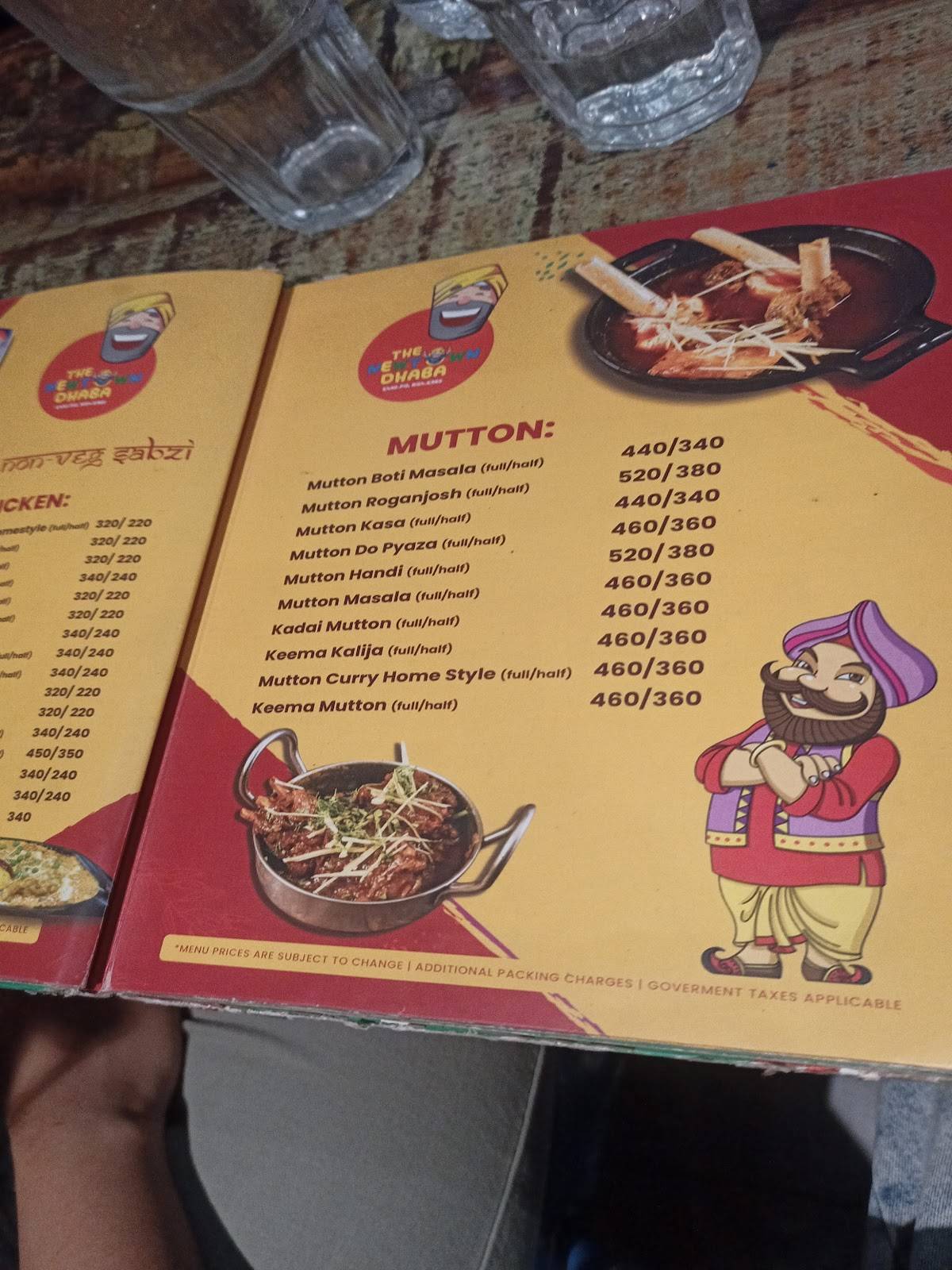 Menu at The Newtown Dhaba, Kolkata, Service Rd