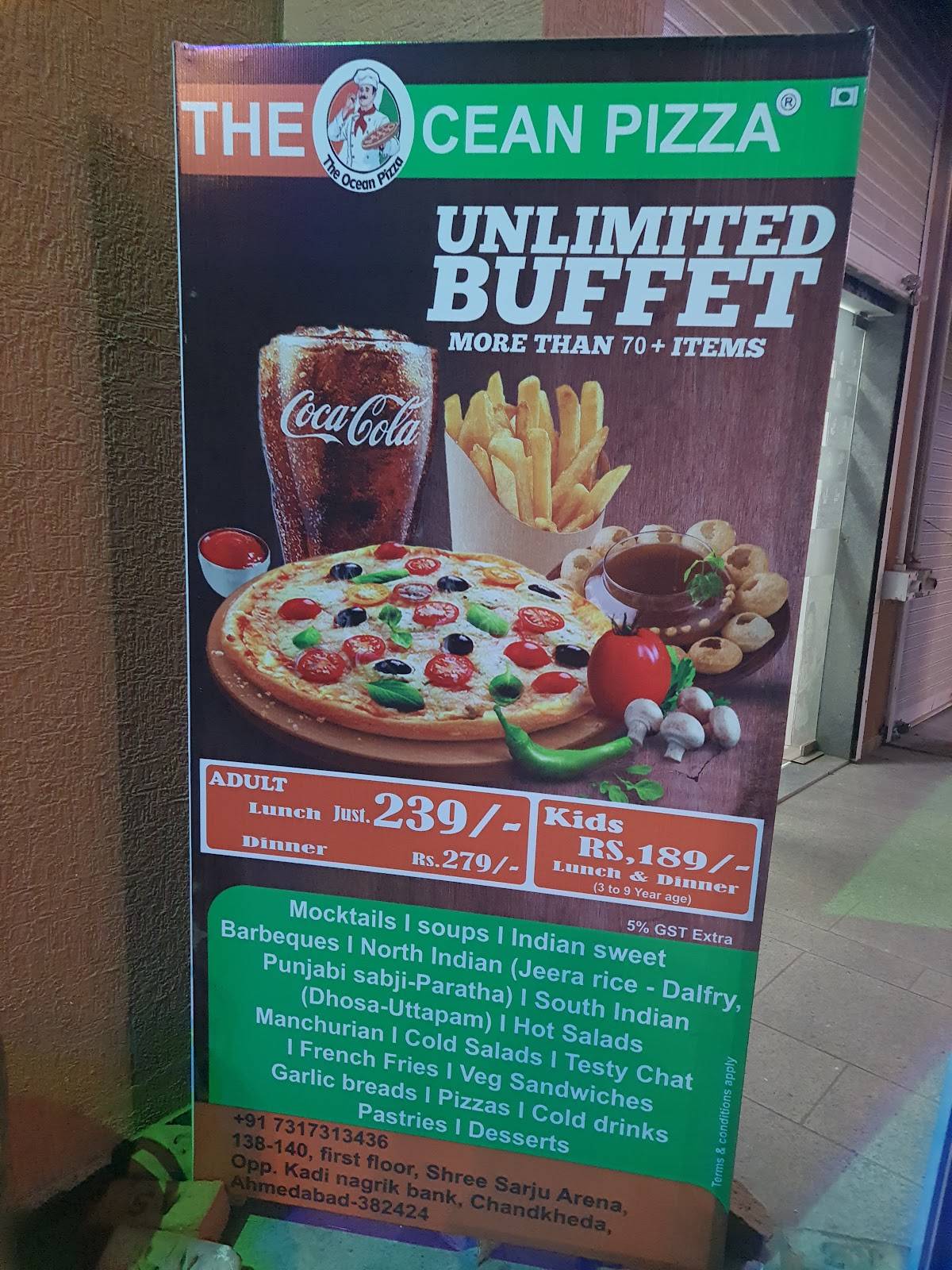 Menu at The Ocean Pizza (Chandkheda,Ahmedabad), Ahmedabad