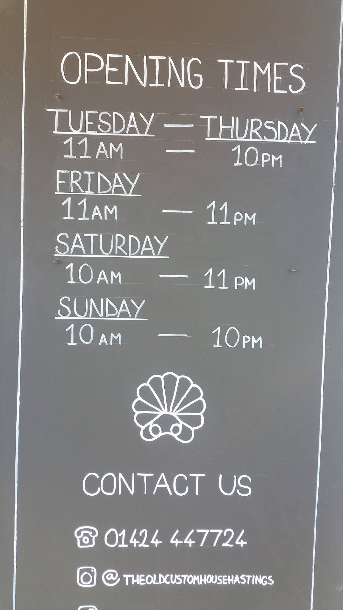 Menu at The Old Custom House Restaurant, Hastings