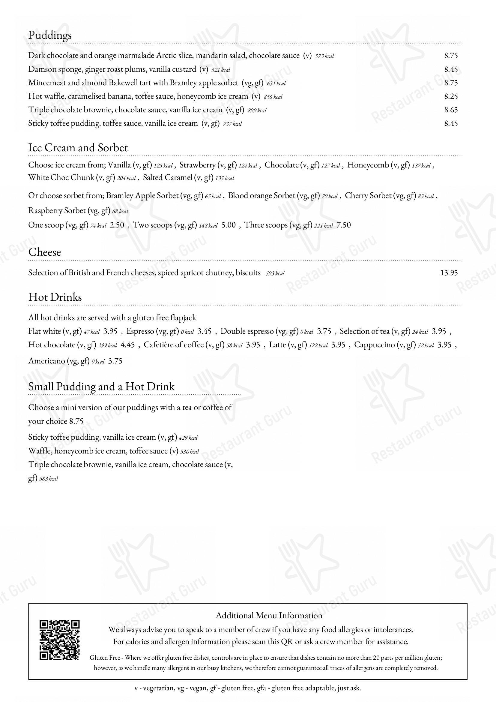 Menu at The Old Windmill pub & bar, South Hanningfield