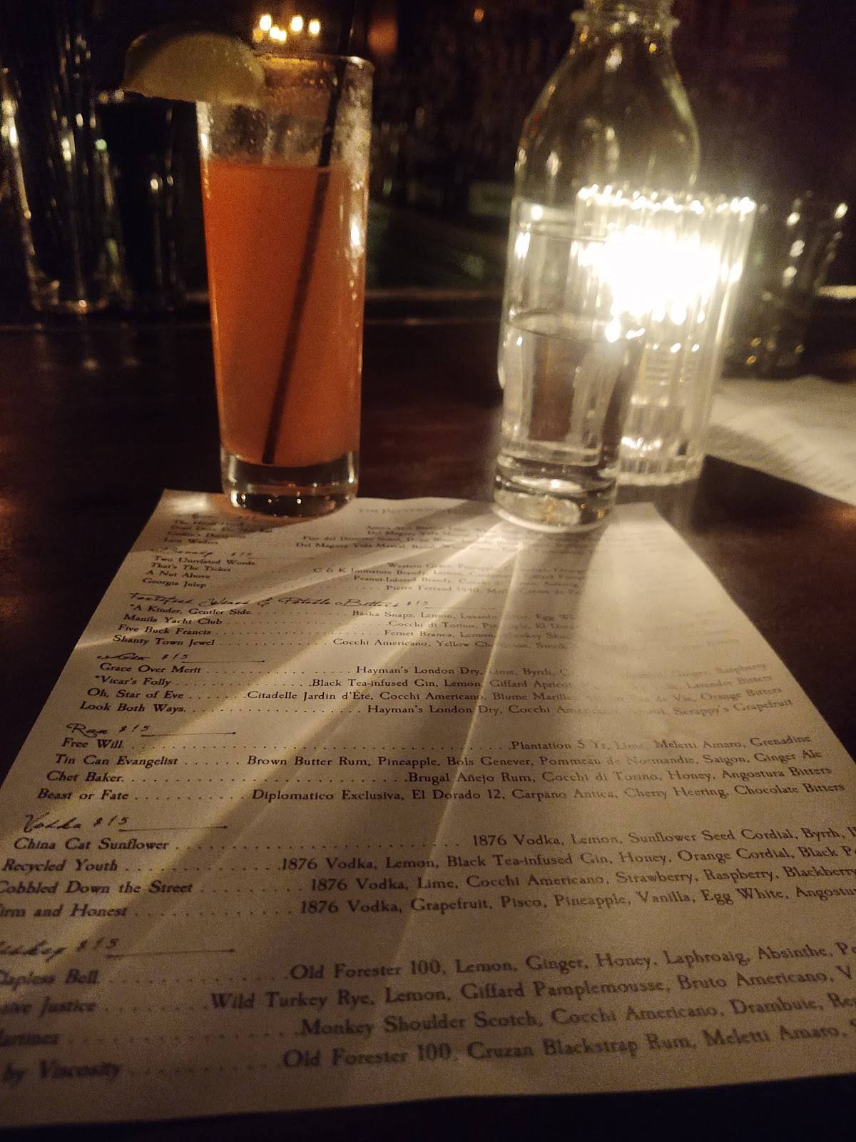 Menu at The Patterson House pub & bar, Nashville