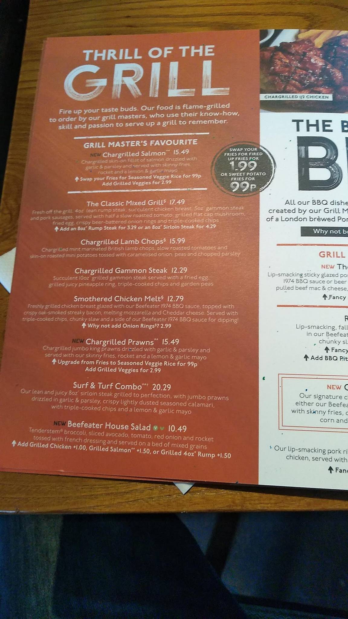 Menu at The Pemberton Beefeater pub & bar, Llanelli