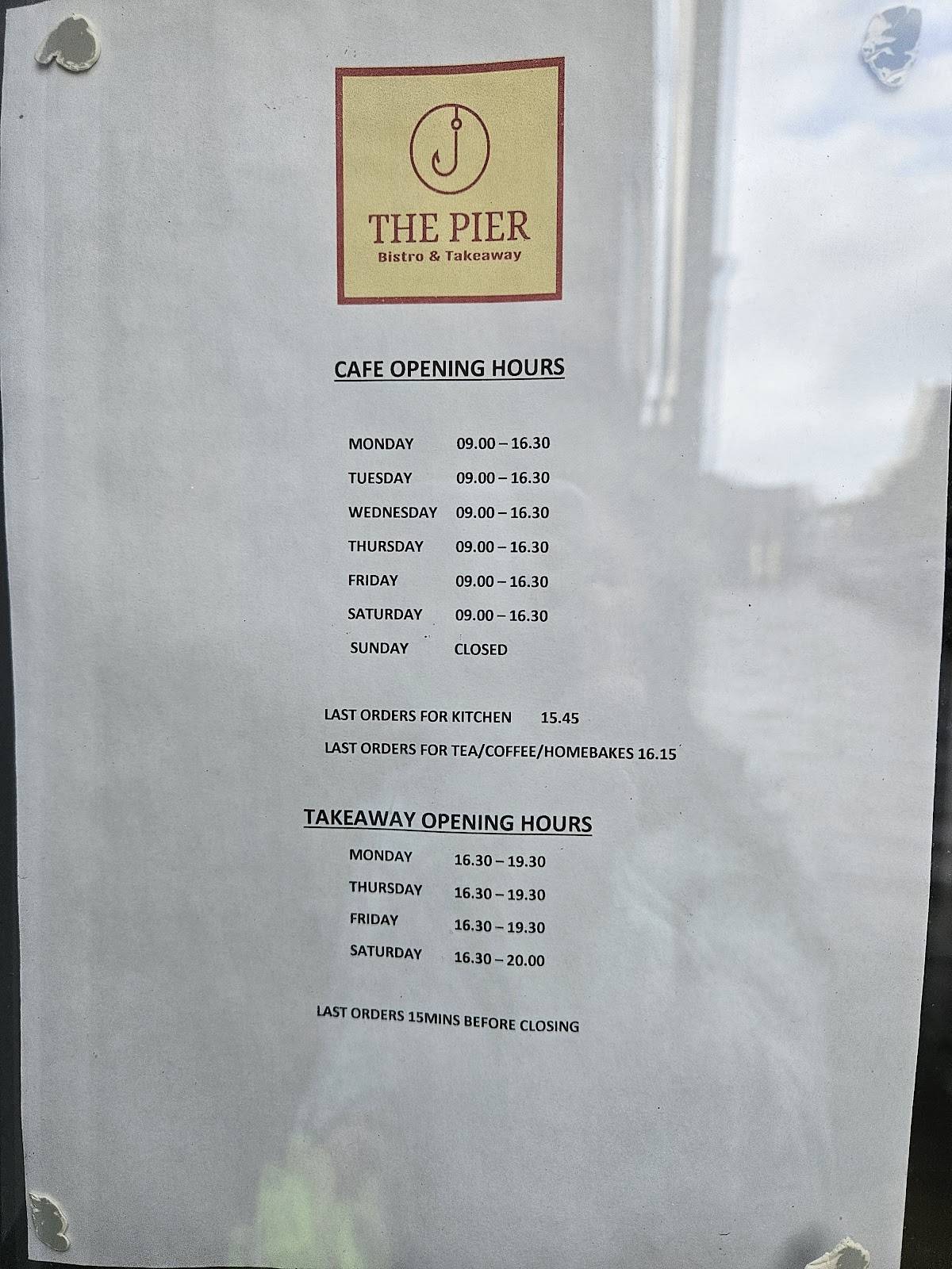 Menu at The Pier Bistro & Takeaway cafe, Stromness