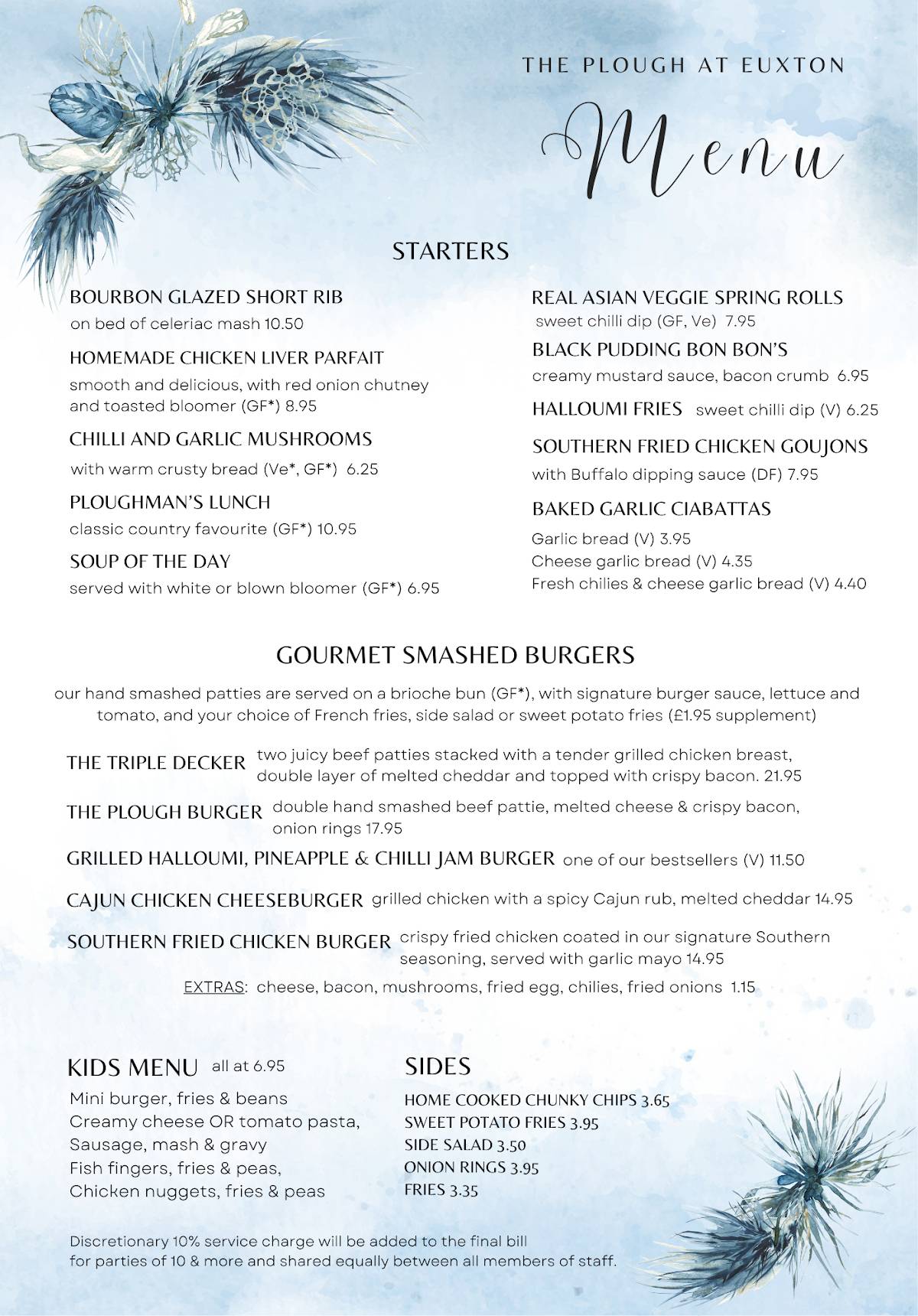 Menu at The Plough at Euxton pub & bar, Chorley, Runshaw Ln