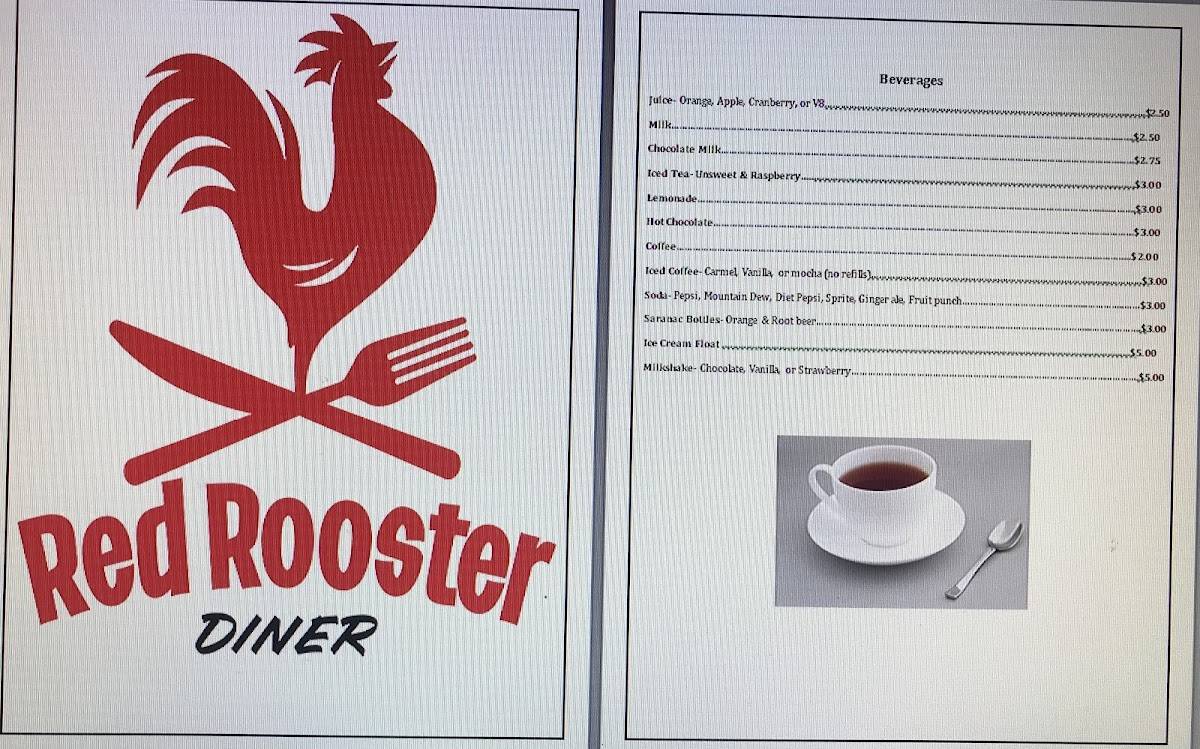 Menu at The Red Rooster Diner restaurant, Croghan