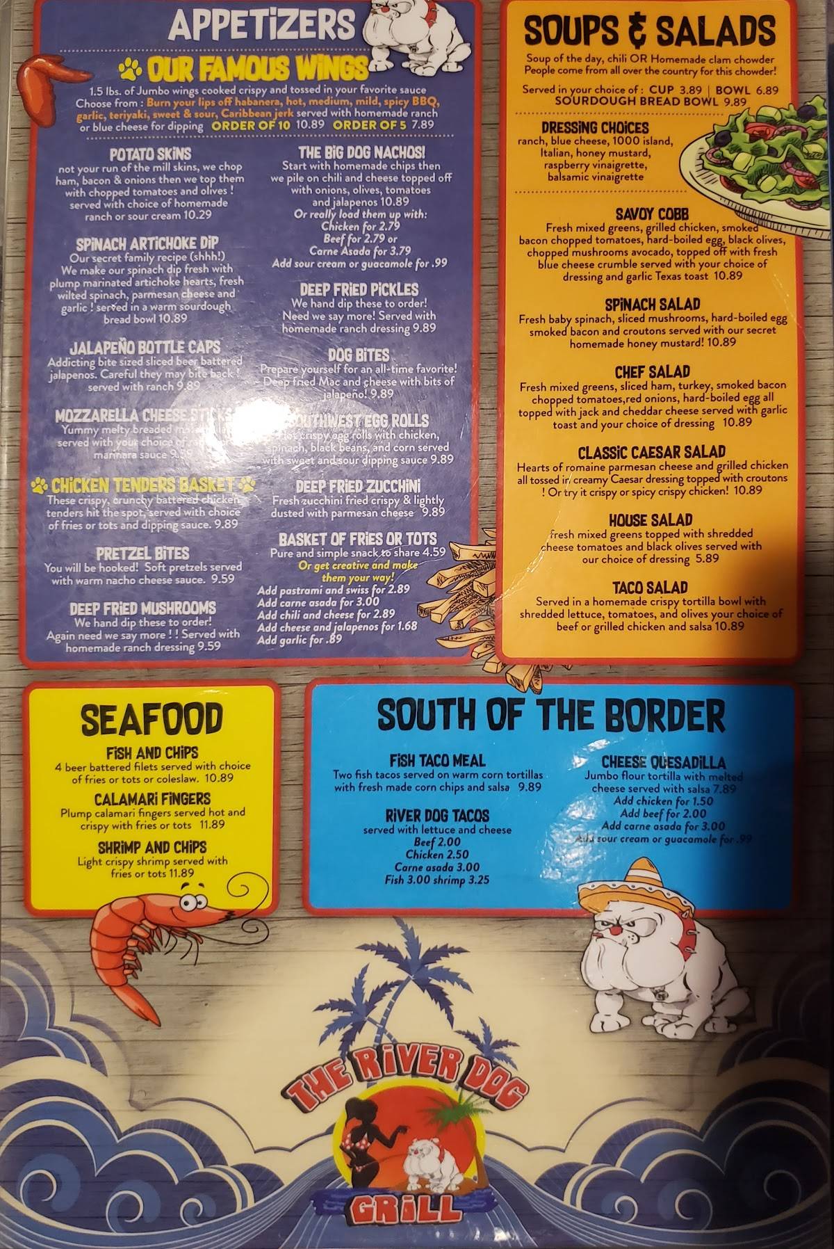 Menu at The River Dog Grill pub & bar, Bullhead City, AZ-95