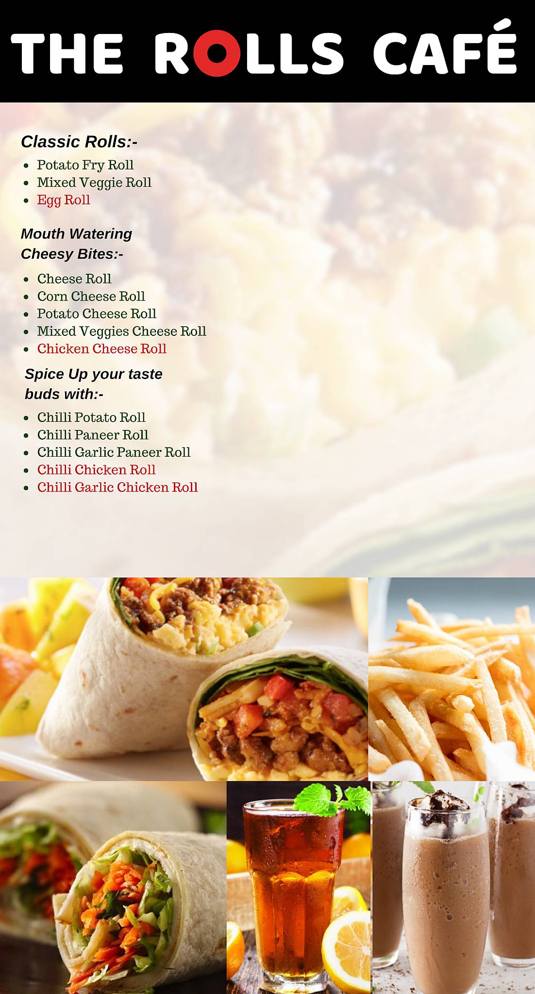 Menu at The Rolls Cafe, Pune, Shop 6