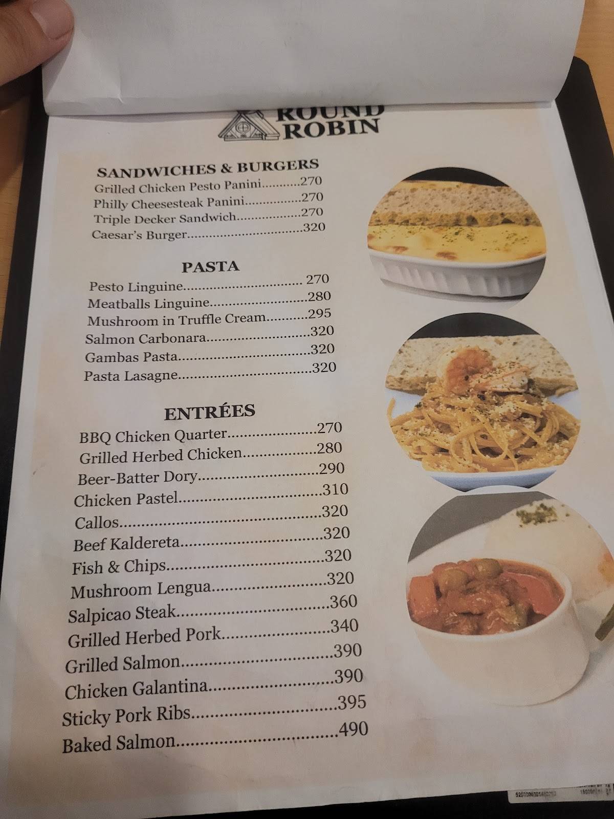 Menu at The Round Robin Cafe Cakes & Restaurant, Quezon City
